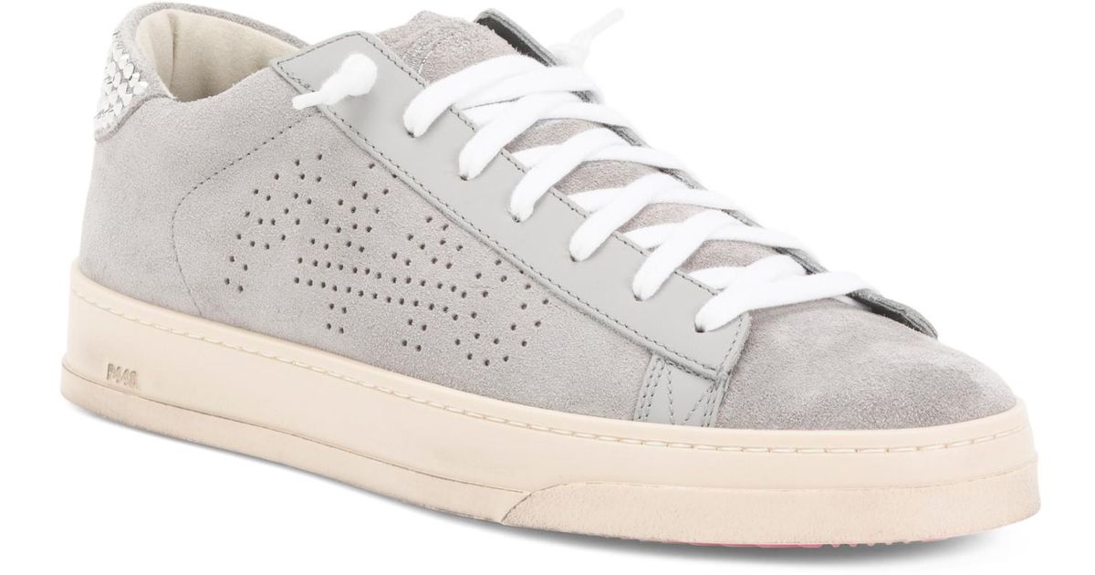 TJ Maxx Suede Jack Lace Up Sneakers For in White | Lyst