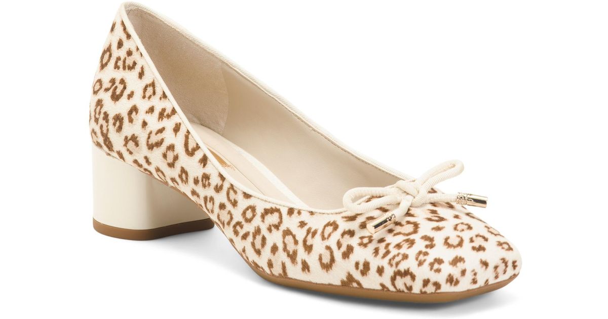 TJ Maxx Leather Natalia Ballerina Heels For in Natural | Lyst