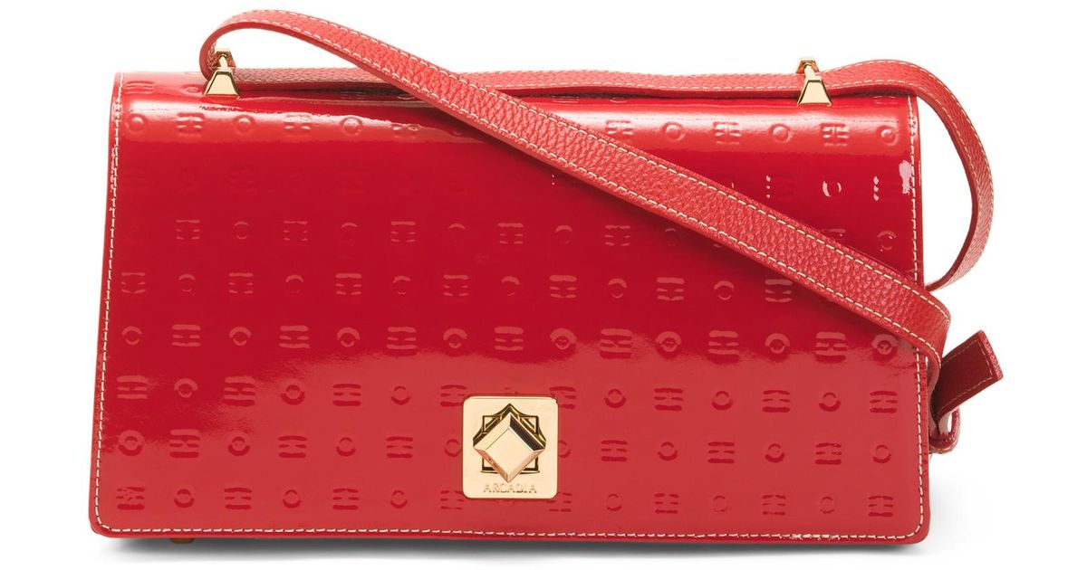 TJ Maxx Patent Leather East West Crossbody, Leather in Red | Lyst