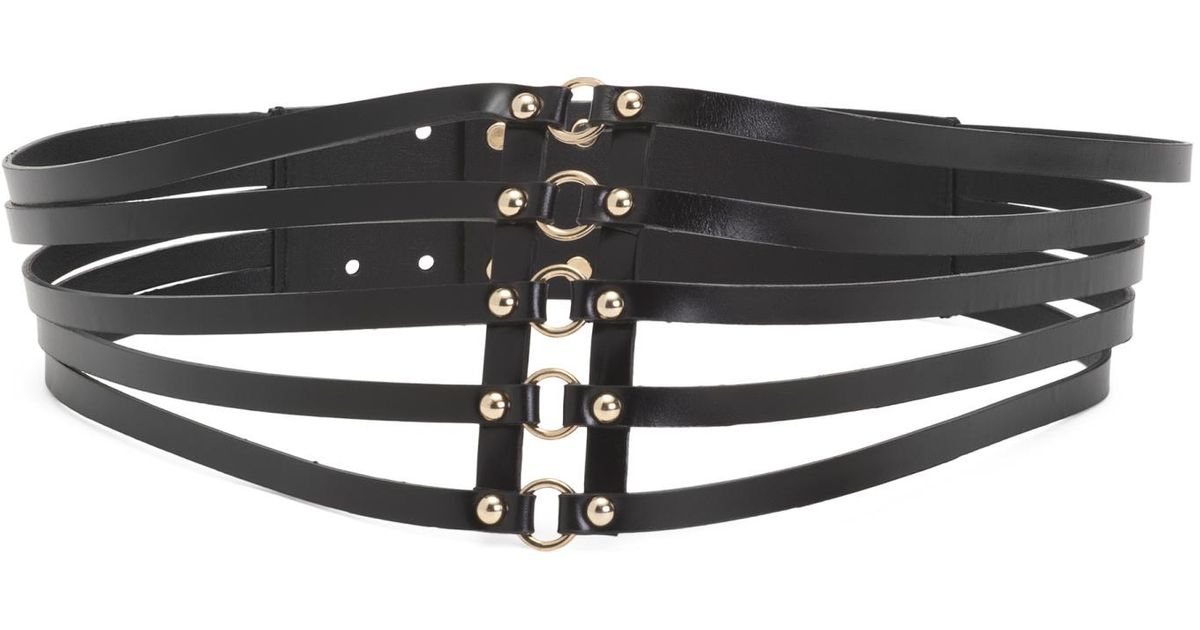 TJ Maxx Leather Straps High Waisted Belt, Leather in Black | Lyst