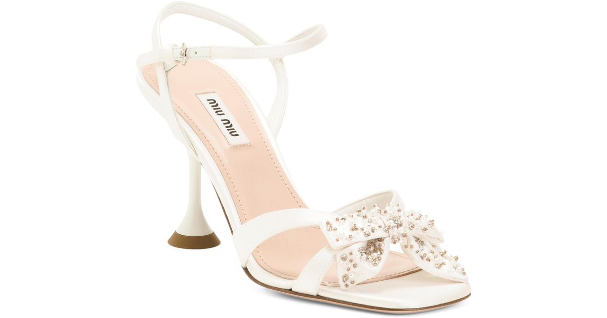 TJ Maxx Raso 3 Strappy Satin Bow Heeled Dress Sandals For Leather in ...