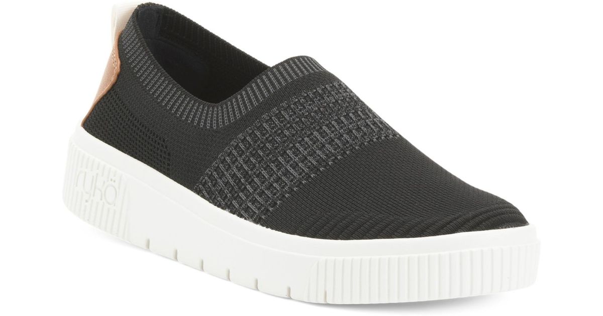 TJ Maxx Vista Slip On Sneakers For Leather in Black | Lyst