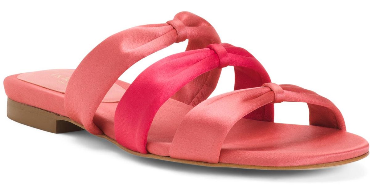 TJ Maxx Jayla Three Bow Strap Flat Sandals For in Pink | Lyst