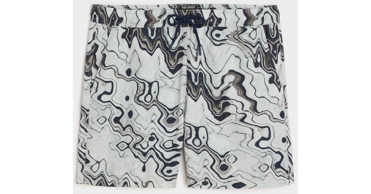 Todd Snyder 5" Montauk Swim Trunk in Metallic for Men | Lyst