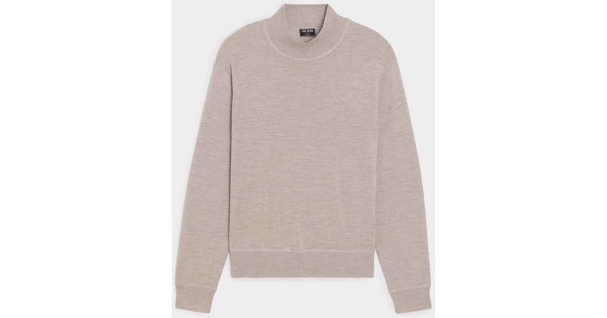 Todd Snyder Merino Mock Neck Sweater in Natural for Men | Lyst