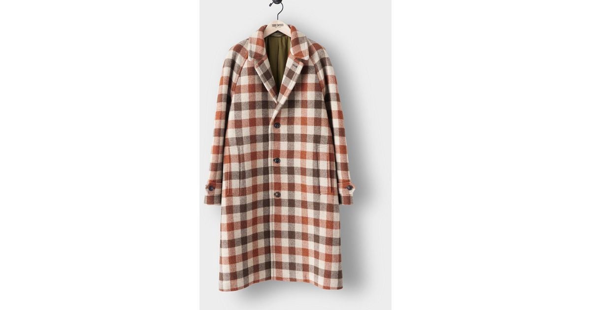 Todd Snyder Italian Wool Balmacaan in Brown for Men | Lyst