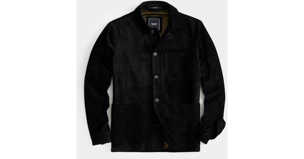 Todd Snyder Italian Suede Chore Coat in Black for Men | Lyst