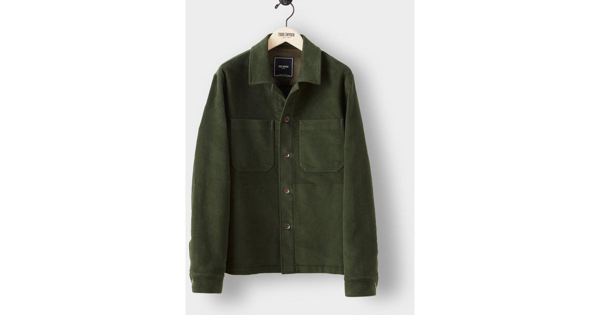 Todd Snyder Moleskin Shop Shirt in Green for Men | Lyst