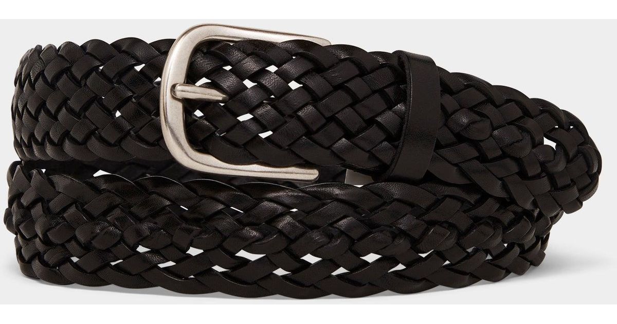 Todd Snyder Italian Leather Braided Belt in Black for Men | Lyst