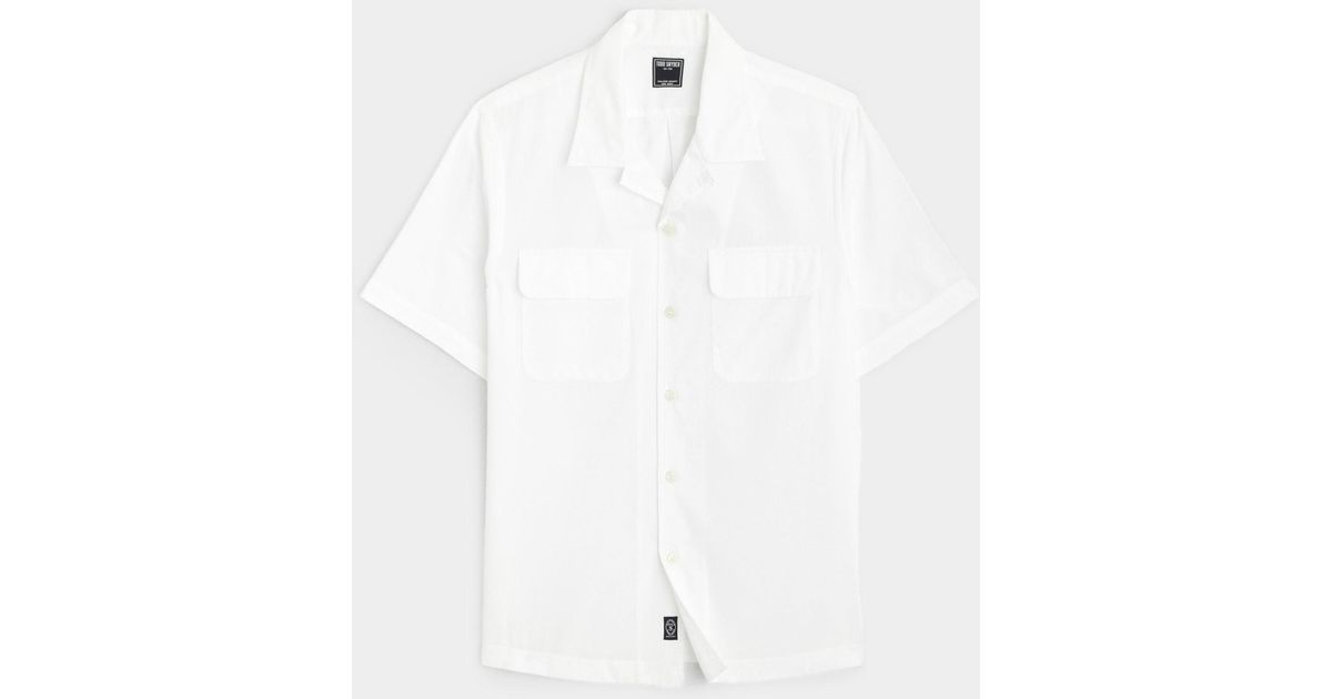 Todd Snyder Two Pocket Short Sleeve Shirt in White for Men | Lyst