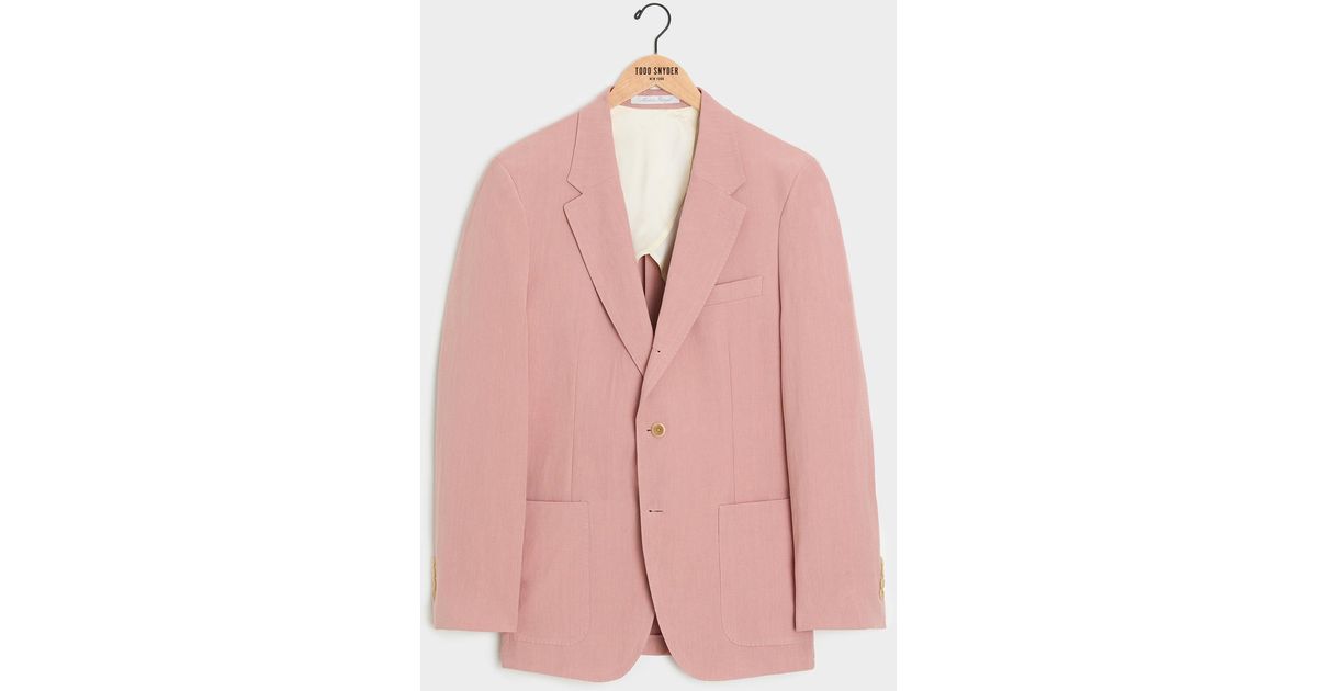 Todd Snyder Italian Sueded Linen Madison Jacket in Pink for Men | Lyst