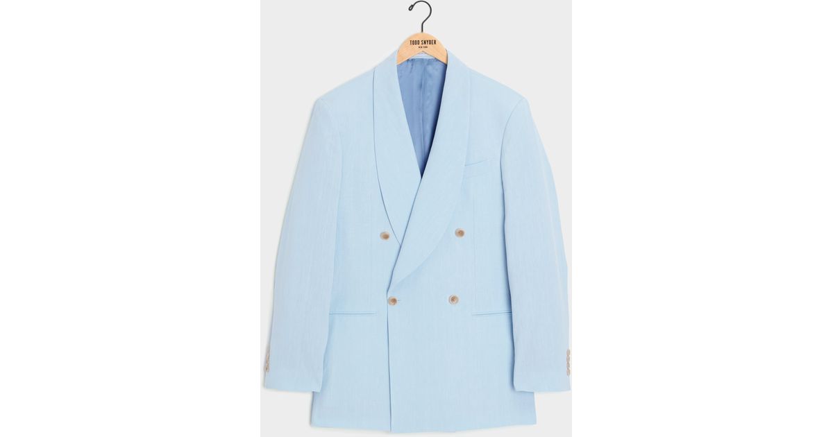 Todd Snyder Italian Sueded Linen Double-breasted Shawl Collar Jacket in ...