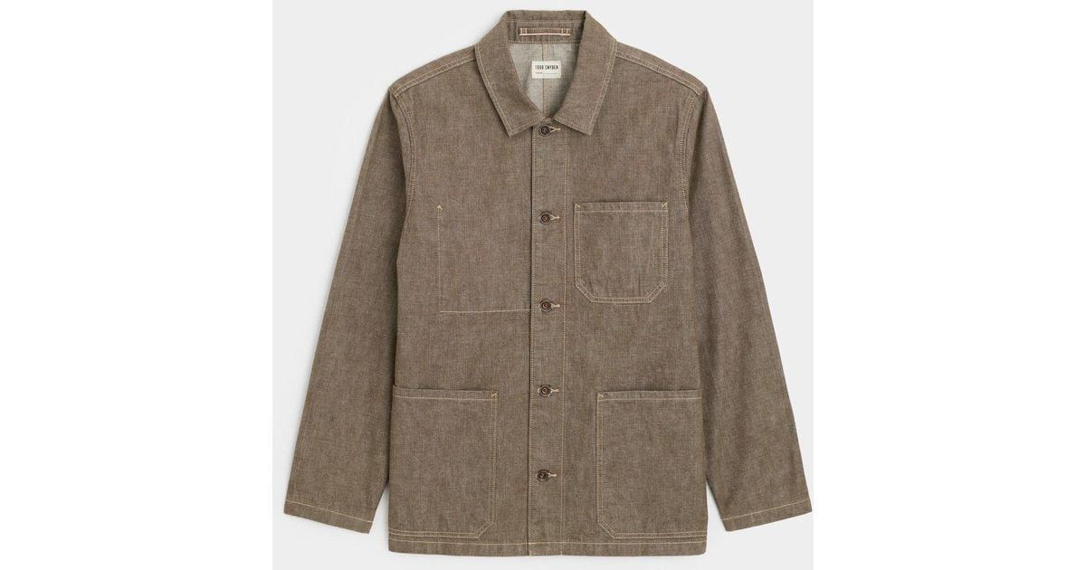 Todd Snyder Lightweight Japanese Selvedge Chore Coat in Natural for Men ...
