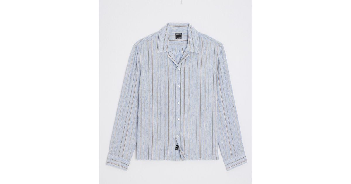 Todd Snyder Cropped Camp Collar Shirt in Blue for Men | Lyst