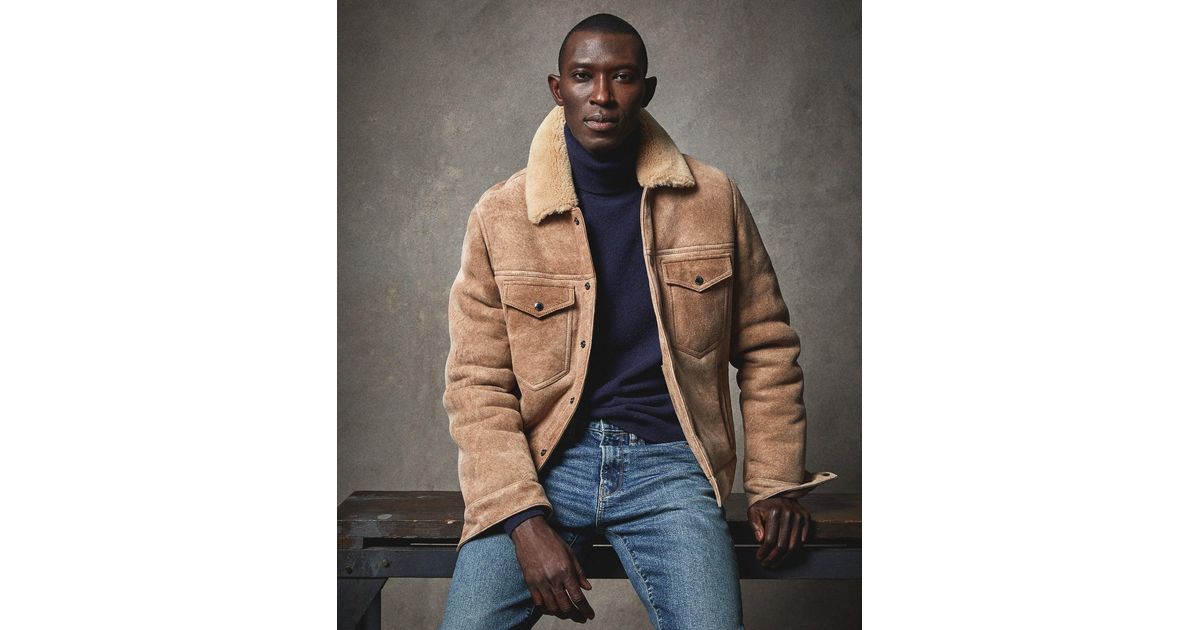 Todd Snyder Italian Shearling Suede Dylan Jacket for Men | Lyst