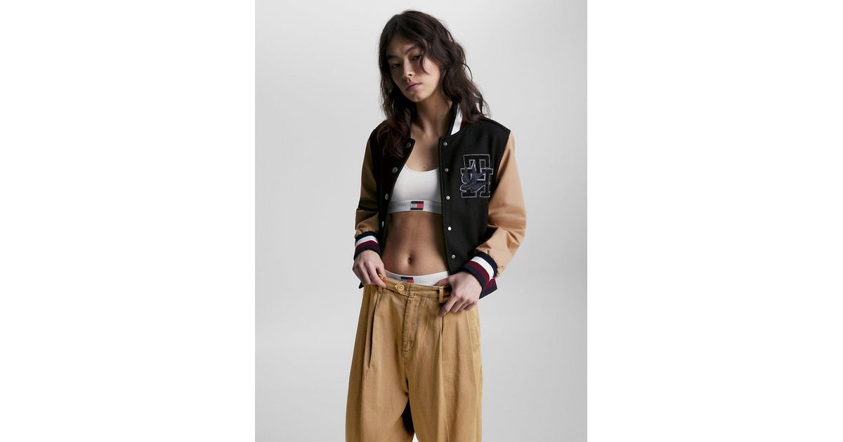 Tommy Hilfiger X Shawn Mendes Varsity Bomber Jacket in Black | Lyst UK