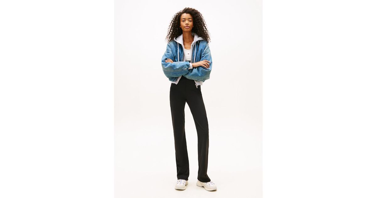 Tommy Hilfiger Logo Slim Kick Flare Leggings in Blue | Lyst UK
