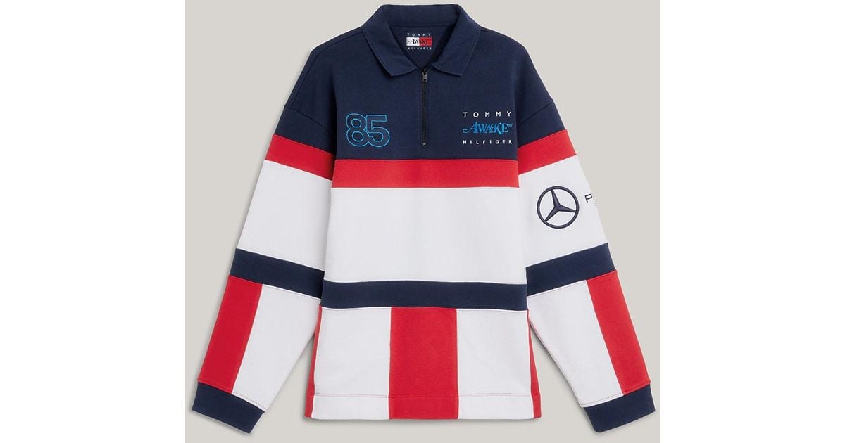 Tommy Hilfiger Tommy X Mercedes-amg F1 X Awake Ny All-over Flag Rugby ...