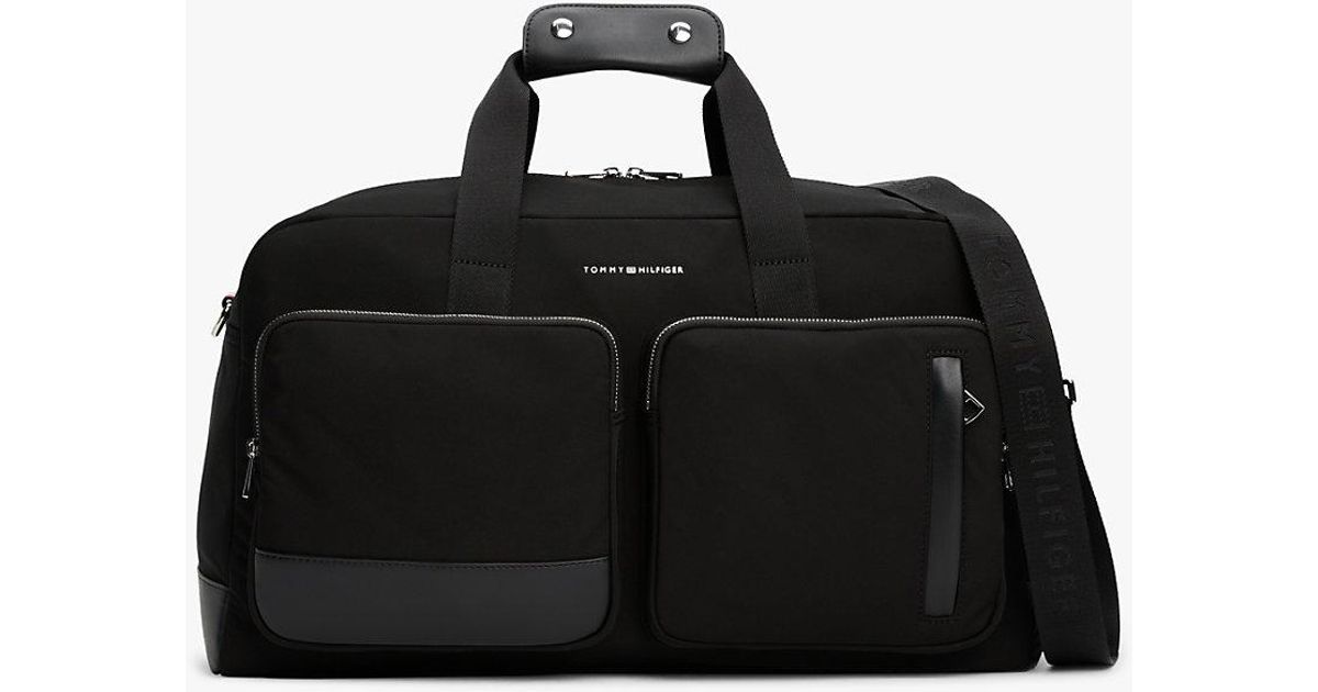 Tommy Hilfiger Th Business Logo Duffel Bag in Black for Men | Lyst UK