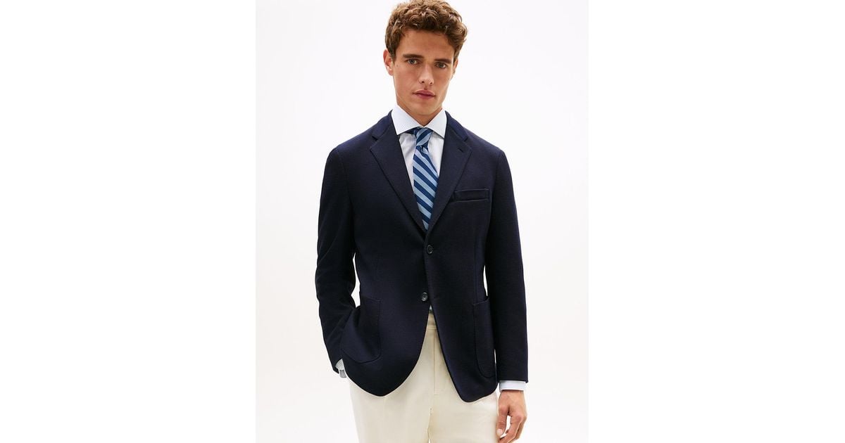 Tommy Hilfiger Double-Faced Jersey Regular Fit Blazer in Blue for Men ...