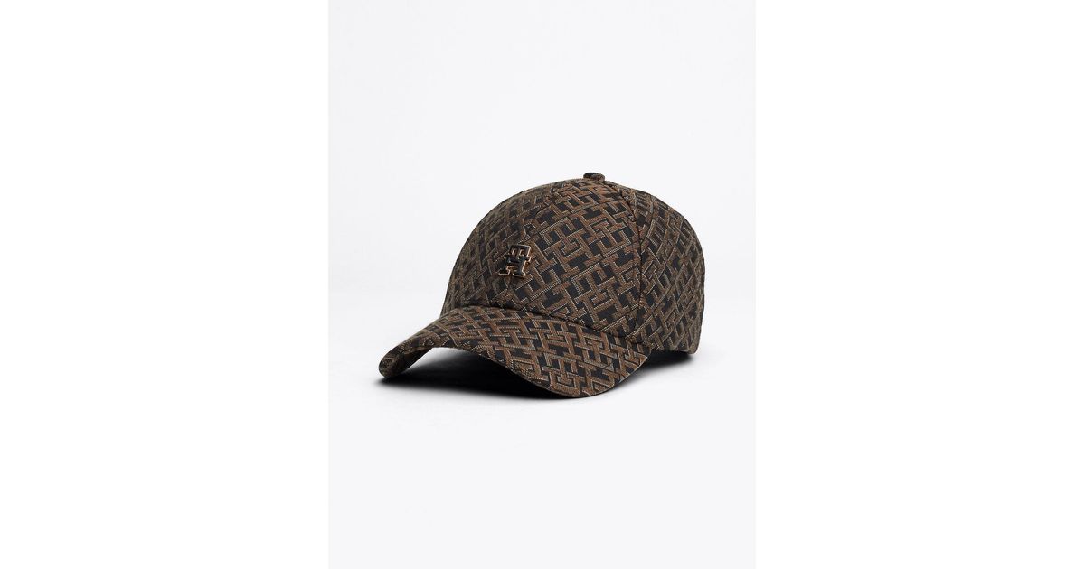 Tommy Hilfiger Th Monogram Jacquard Baseball Cap in Brown | Lyst UK