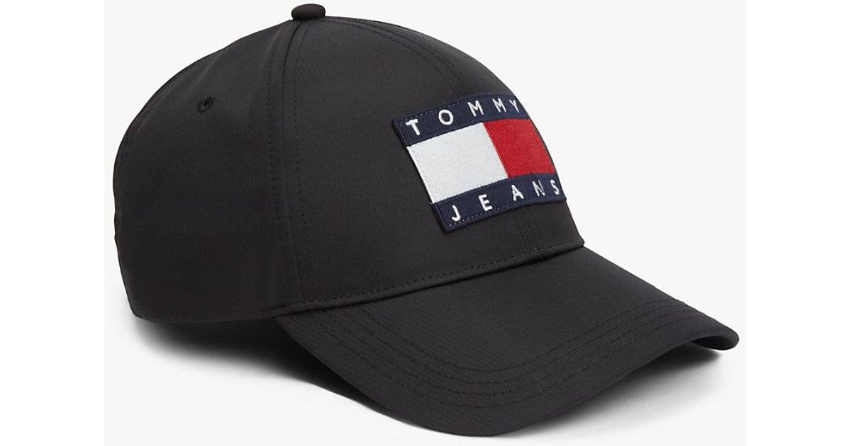 Tommy Hilfiger Archive Logo Ripstop Baseball Cap in Black for Men | Lyst UK