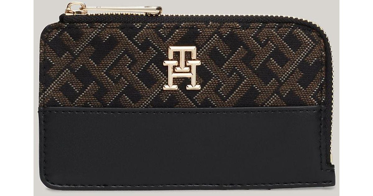 Tommy Hilfiger Th Monogram Jacquard Slim Wallet in Black | Lyst UK