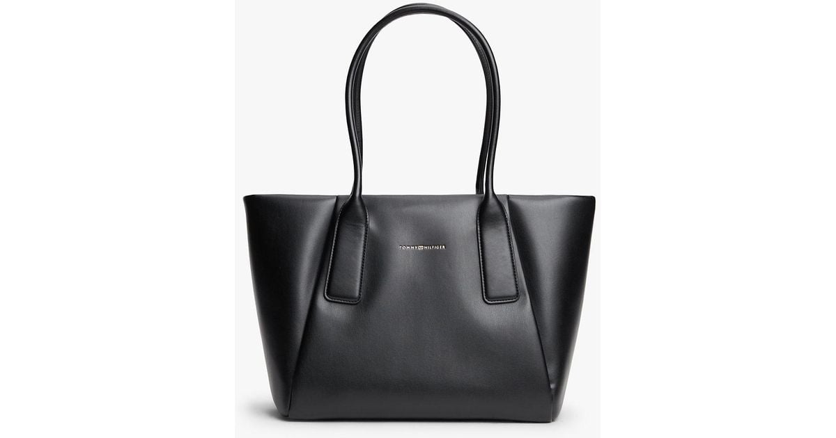 Tommy Hilfiger Essential Metallic Logo Tote Bag in Black | Lyst UK