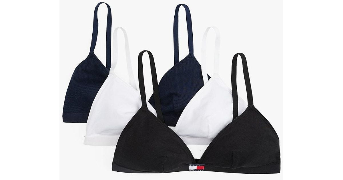 Tommy Hilfiger 3-pack Heritage Logo Triangle Bras in Black | Lyst UK