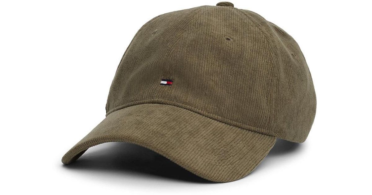 Tommy Hilfiger Hilfiger Flag Corduroy Six-panel Cap in Green for Men ...