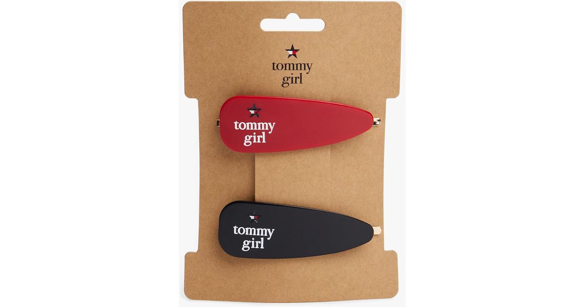 Tommy Hilfiger Tommy Girl 2-pack Logo Hair Clips in Pink | Lyst UK