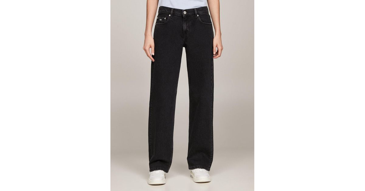 Tommy Hilfiger Sophie Low Rise Straight Faded Black Jeans | Lyst UK