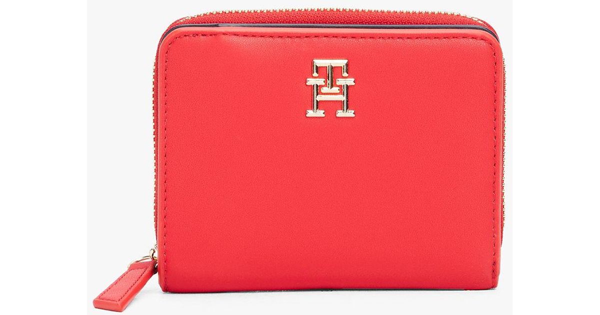 Tommy Hilfiger Th Monogram Zip-around Wallet in Red | Lyst UK