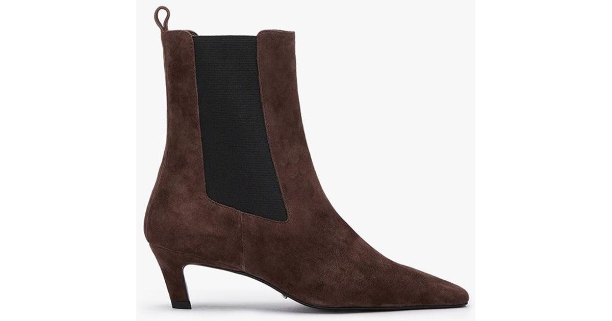 Tony Bianco Eloise Espresso Suede Dress Boot Ankle in White | Lyst
