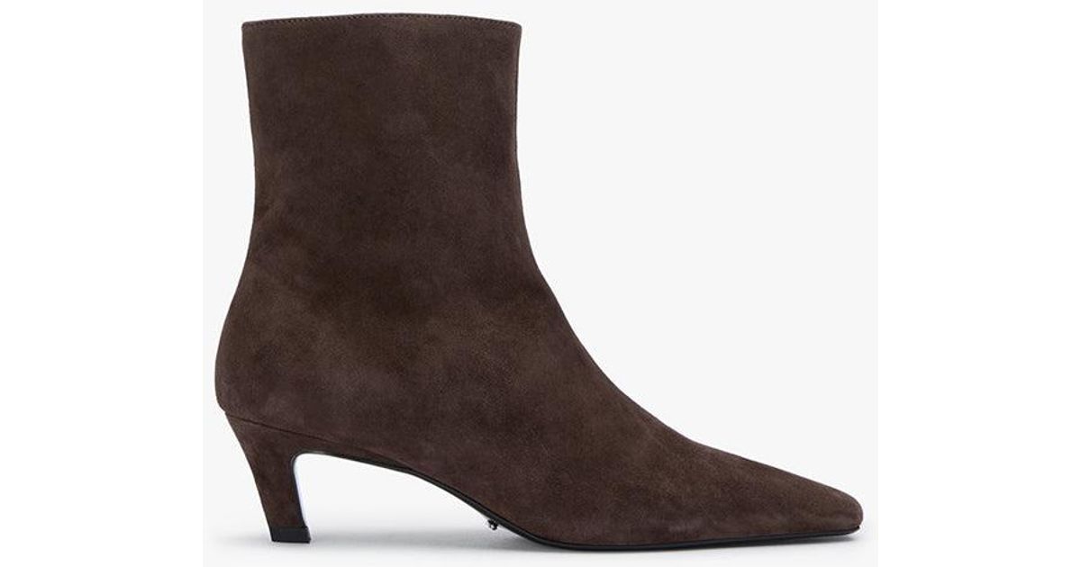 Tony Bianco Estelle Espresso Suede Dress Boot Ankle in White | Lyst