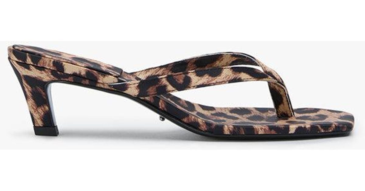 Tony Bianco Topaz Leopard Satin Dress Sandal in White | Lyst