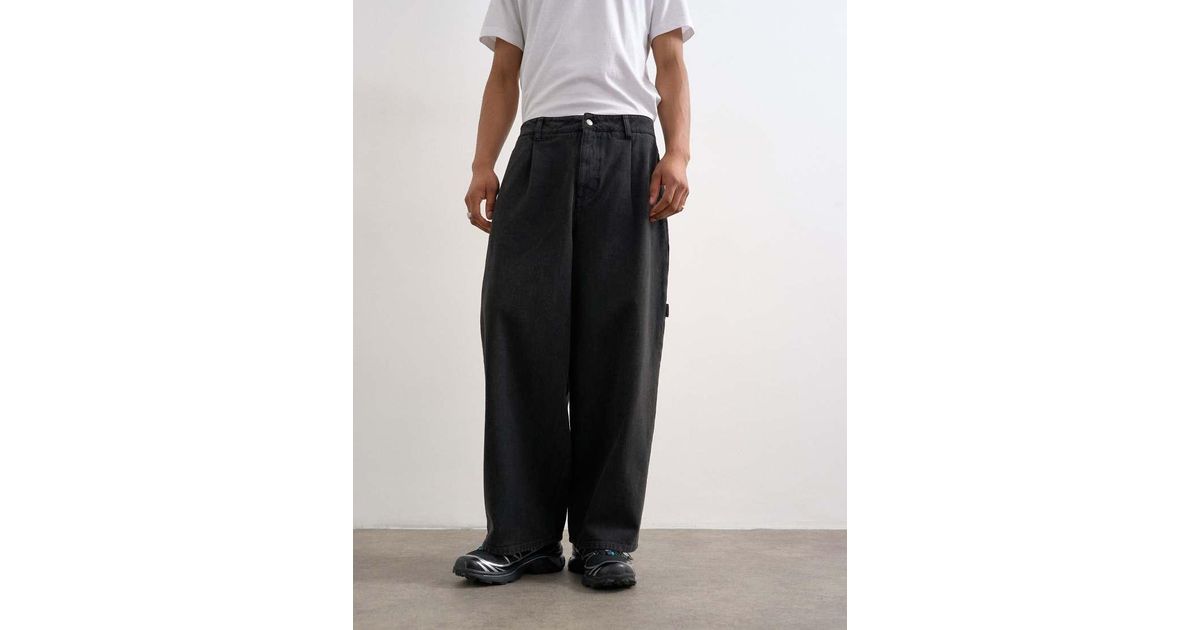 TOPMAN Barrel Twill Carpenter in White for Men | Lyst UK
