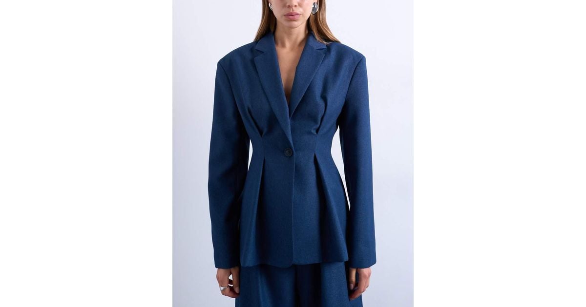 TOPSHOP Co Ord Extreme Cinched Waist Blazer in Blue | Lyst UK