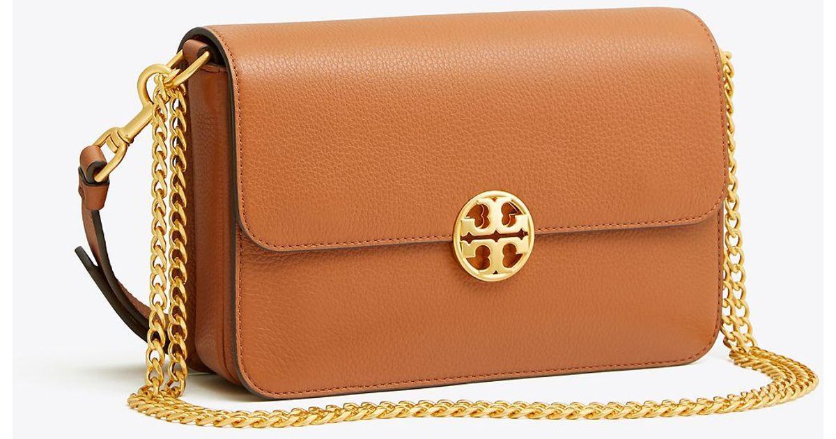 Tory Burch Chelsea Leather Shoulder Bag in Brown | Lyst