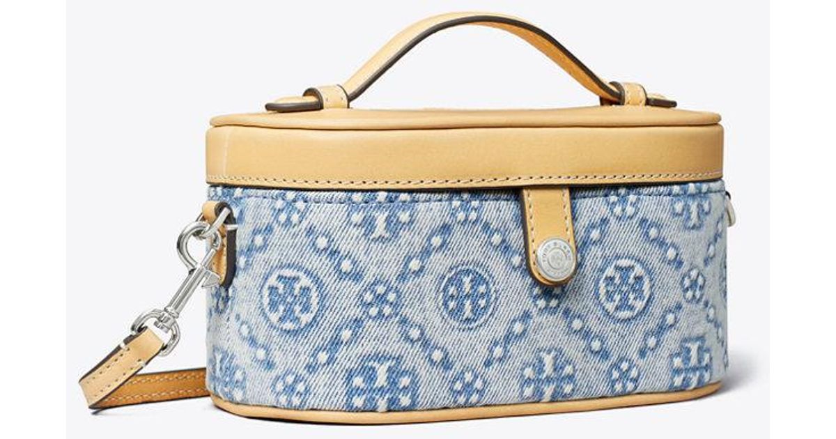 Tory Burch T Monogram Denim Vanity Case in Blue | Lyst