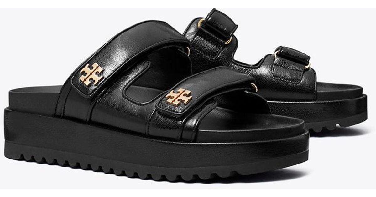 Tory Burch Kira Sport Slide in Black | Lyst