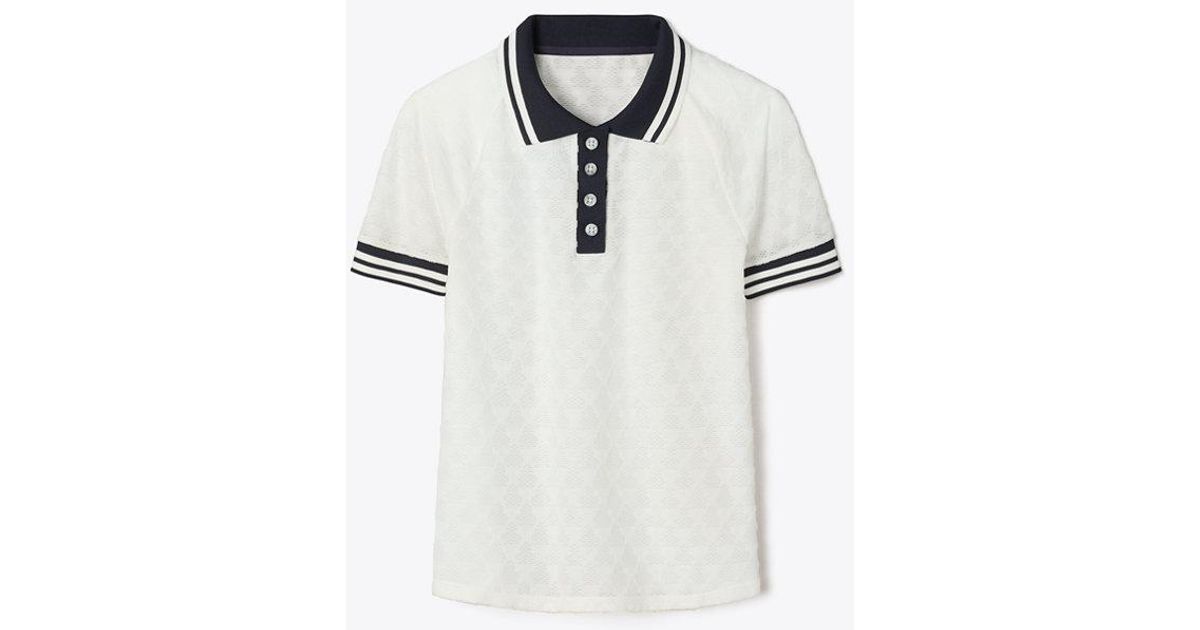 Tory Sport Terry Jacquard Polo in White | Lyst