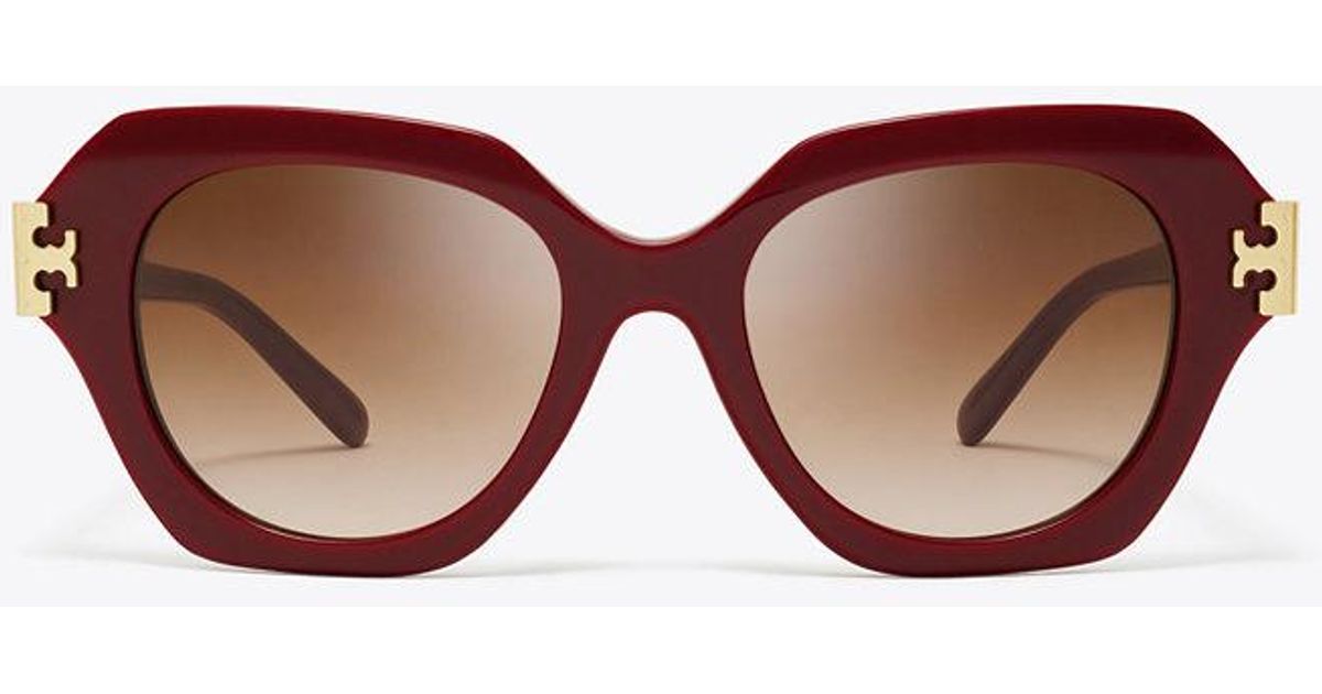 Tory Burch Eleanor Cat-Eye Sunglasses in Brown | Lyst