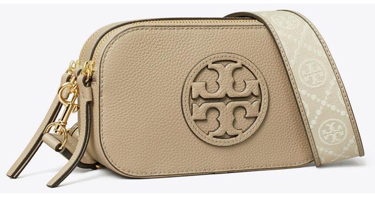 Tory Burch Mini Miller Crossbody Bag in Natural | Lyst