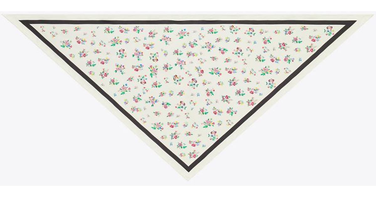 Tory Burch Silk Triangle Scarf, One Size in White | Lyst UK
