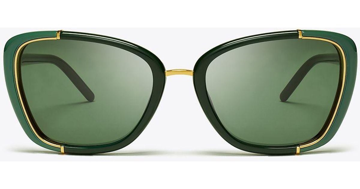 Tory Burch Eleanor Cat-eye Sunglasses in Green | Lyst