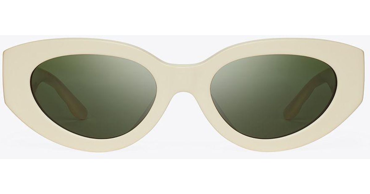Tory Burch Kira Cat-eye Sunglasses in Green | Lyst