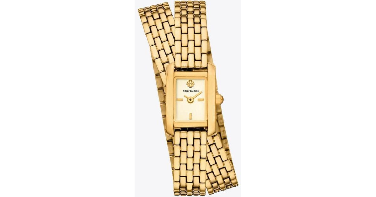 Tory Burch Mini Eleanor Double Wrap Watch in Metallic | Lyst UK