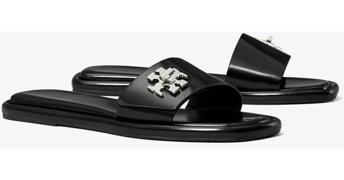 Tory Burch Turnlock Slide in Black | Lyst UK