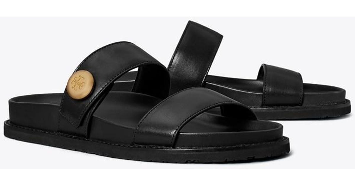 Tory Burch Romy Burch Slide in Black | Lyst